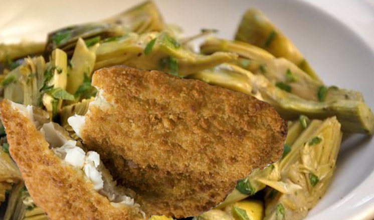 Filetti di merluzzo dorati con carciofi | Marine Stewardship Council